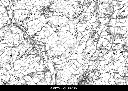 Map of Devon OS Map name 101-NW, Ordnance Survey, 1862-1898 Stock Photo ...