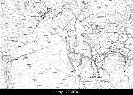Map of Devon OS Map name 100-SW, Ordnance Survey, 1862-1898 Stock Photo ...
