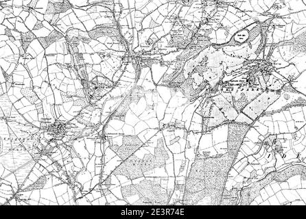 Map of Devon OS Map name 101-NW, Ordnance Survey, 1862-1898 Stock Photo ...