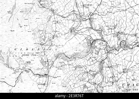 Map of Devon OS Map name 089-SE, Ordnance Survey, 1862-1898 Stock Photo ...