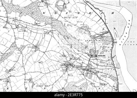 Map of Devon OS Map name 092-NE, Ordnance Survey, 1862-1898 Stock Photo ...