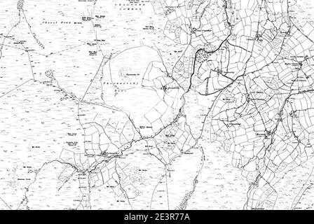 Map of Devon OS Map name 089-SW, Ordnance Survey, 1862-1898 Stock Photo ...