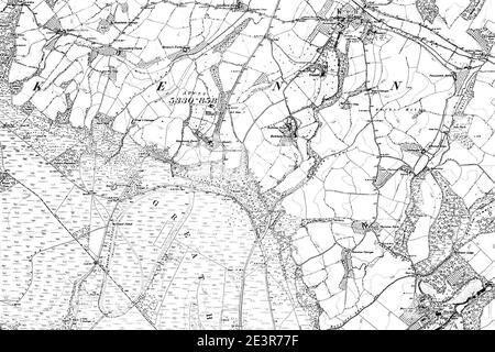 Map of Devon OS Map name 092-NE, Ordnance Survey, 1862-1898 Stock Photo ...