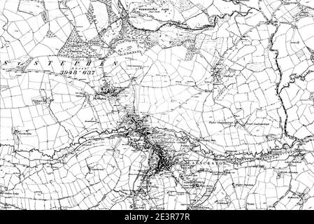 Map of Devon OS Map name 086-SE, Ordnance Survey, 1862-1898 Stock Photo ...