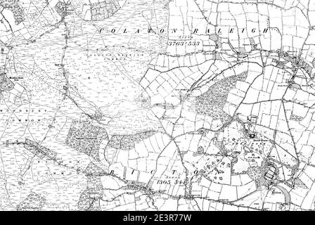 Map of Devon OS Map name 093-NW, Ordnance Survey, 1862-1898 Stock Photo ...