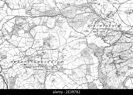 Map of Devon OS Map name 091-SE, Ordnance Survey, 1862-1898 Stock Photo ...