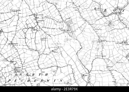 Map of Devon OS Map name 073-NE, Ordnance Survey, 1862-1898 Stock Photo ...