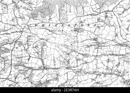 Map of Devon OS Map name 079-SW, Ordnance Survey, 1862-1898 Stock Photo ...