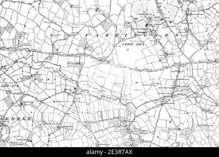 Map of Devon OS Map name 081-SE, Ordnance Survey, 1862-1898 Stock Photo ...