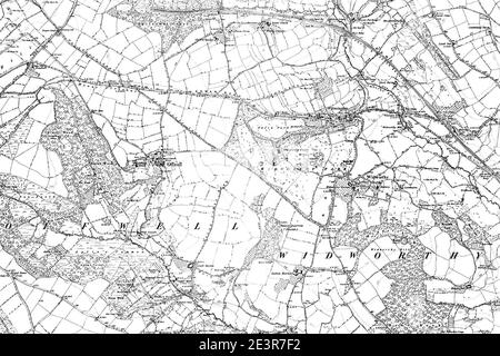 Map of Devon OS Map name 071-SE, Ordnance Survey, 1862-1898 Stock Photo ...