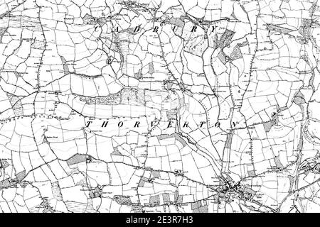 Map of Devon OS Map name 056-NE, Ordnance Survey, 1862-1898 Stock Photo ...