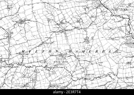 Map of Devon OS Map name 039-NW, Ordnance Survey, 1862-1898 Stock Photo ...