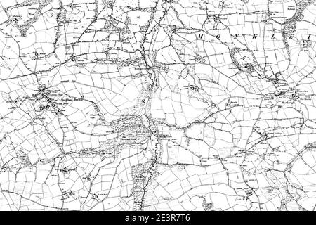 Map of Devon OS Map name 029-SW, Ordnance Survey, 1862-1898 Stock Photo ...