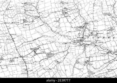 Map of Devon OS Map name 039-NW, Ordnance Survey, 1862-1898 Stock Photo ...