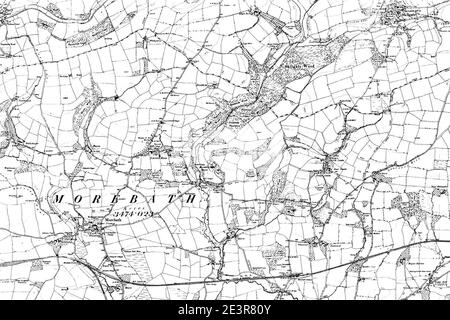 Map of Devon OS Map name 024-SE, Ordnance Survey, 1862-1898 Stock Photo ...