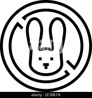 stop kill rabbits line icon vector illustration Stock Vector Image ...