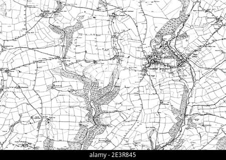 Map of Devon OS Map name 015-SE, Ordnance Survey, 1862-1898 Stock Photo ...
