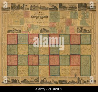 Map of the counties of Eaton and Barry, Michigan , Landowners, Michigan ...