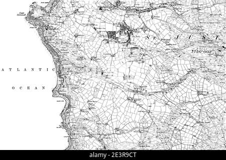 Map of Cornwall OS Map name 073-SE, Ordnance Survey, 1868-1896 Stock ...