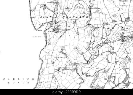 Map of Cornwall OS Map name 072-SW, Ordnance Survey, 1868-1896 Stock ...