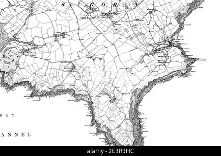 Map of Cornwall OS Map name 066-NW, Ordnance Survey, 1868-1896 Stock ...