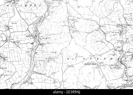 Map of Cornwall OS Map name 045-NW, Ordnance Survey, 1868-1896 Stock ...