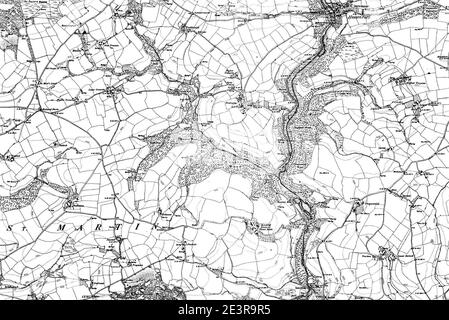 Map of Cornwall OS Map name 044-NE, Ordnance Survey, 1868-1896 Stock ...
