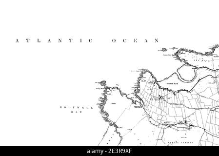 Map of Cornwall OS Map name 039-NE, Ordnance Survey, 1868-1896 Stock ...