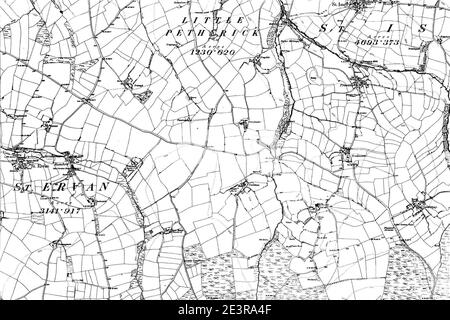Map of Cornwall OS Map name 024-SW, Ordnance Survey, 1868-1896 Stock ...