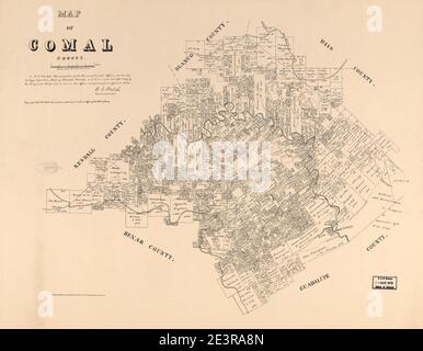 Map of Comal County Stock Photo - Alamy
