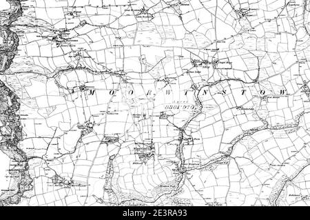 Map of Cornwall OS Map name 001-SW, Ordnance Survey, 1868-1896 Stock ...