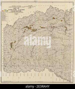 Map of Choctaw Nation, Indian territory, coal and asphalt segregation ...