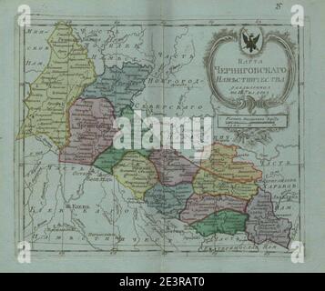 Map of Chernigov Namestnichestvo 1796 (small atlas Stock Photo - Alamy