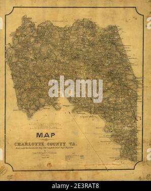 Map of Charlotte County, Va Stock Photo - Alamy