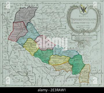 Map of Chernigov Namestnichestvo 1792 (small atlas Stock Photo - Alamy