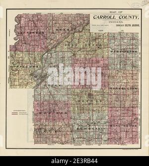 Map of Carroll County, Indiana Stock Photo - Alamy