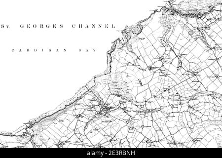 Map of Cardiganshire OS Map name 031-SW, Ordnance Survey, 1887-1891 ...