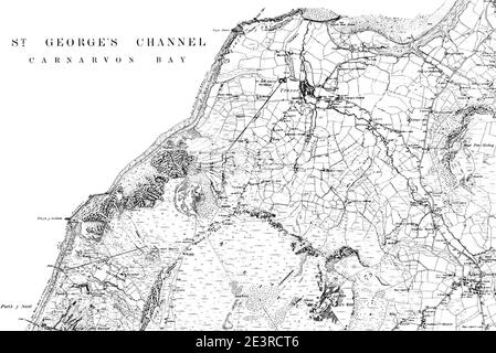 Map of Caernarvonshire OS Map name 025-NE, Ordnance Survey, 1888-1895 ...