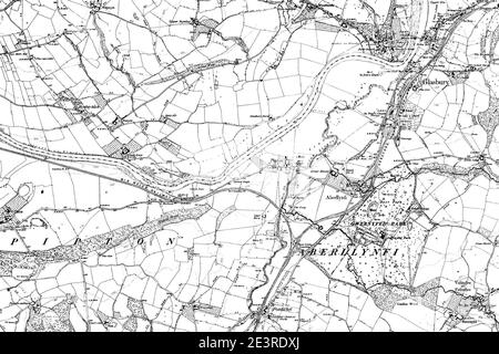Map of Brecknockshire OS Map name 023-NE, Ordnance Survey, 1884-1892 ...