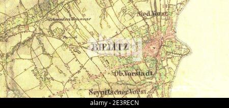 Map of Bielitz 1855 (2 Stock Photo - Alamy