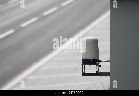 A Stopped Vehicle Detection radar sensor mounted adjacent to the ...