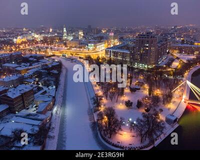 Embankment covered in snow in central London this morning Stock Photo ...