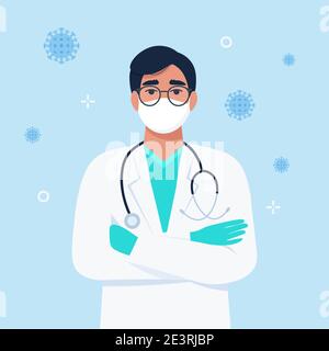 Coronavirus, medical help concept. Team of young men cartoon characters ...