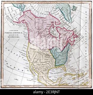 Map in 1817 The History of America Stock Photo - Alamy