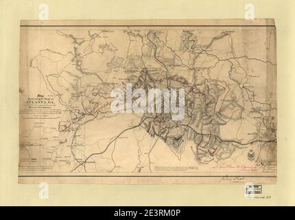 Map illustrating the siege of Atlanta, Ga. by the U.S. forces, under ...