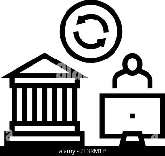 businessman working for pay loan line icon vector illustration Stock ...