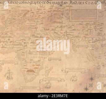 Map Diego Ribero 1529 Stock Photo - Alamy