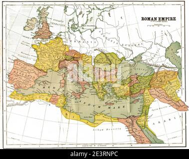 Maps roman empire peak 150AD Stock Photo - Alamy