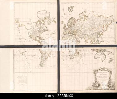 Mappe-monde, ou carte generale de la terre - divisée en deux hemispheres suivant la projection ...