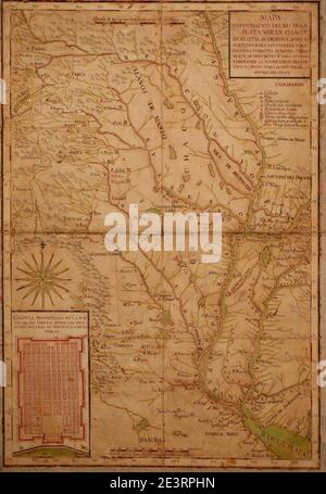 Mapa topografico del Río de la Plata siglo XIX Stock Photo - Alamy